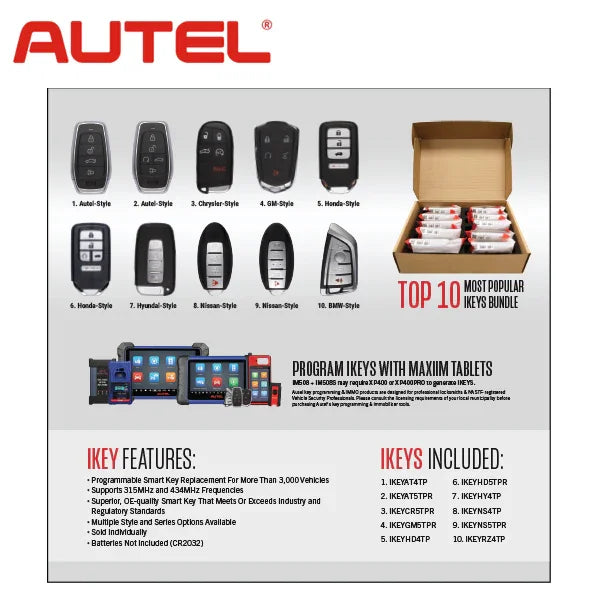 Autel iKey Top 10 Universal Smart Keys – Auto Rescue Tools and Computers